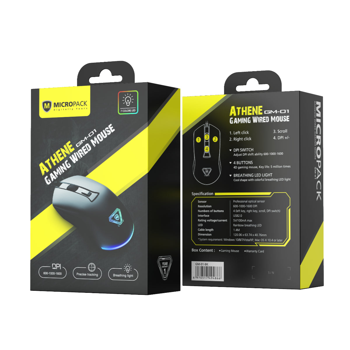 Wholesale Wired Gaming Mouse Supply LED Gaming Mouse MICROPACK GM-01 ...