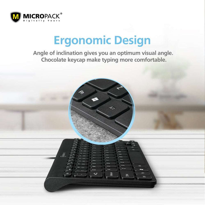 Small Wired Computer Laptop Keyboard Micropack K2208STL