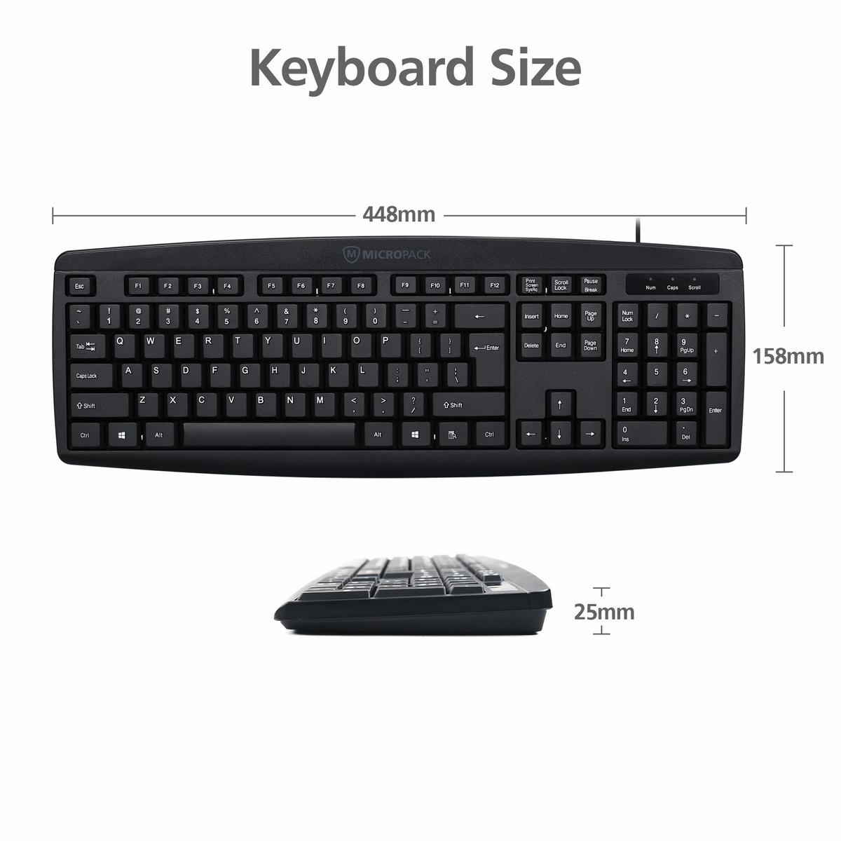 Wired PC Keyboard Micropack K-203