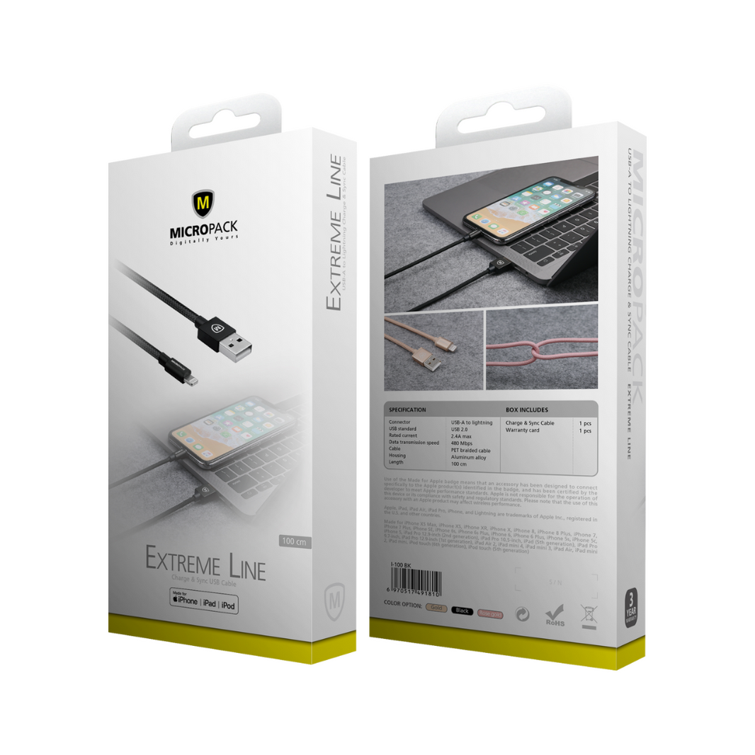 Wholesale USB A to Lightning Cable Charging Cable I-100 – Micropack