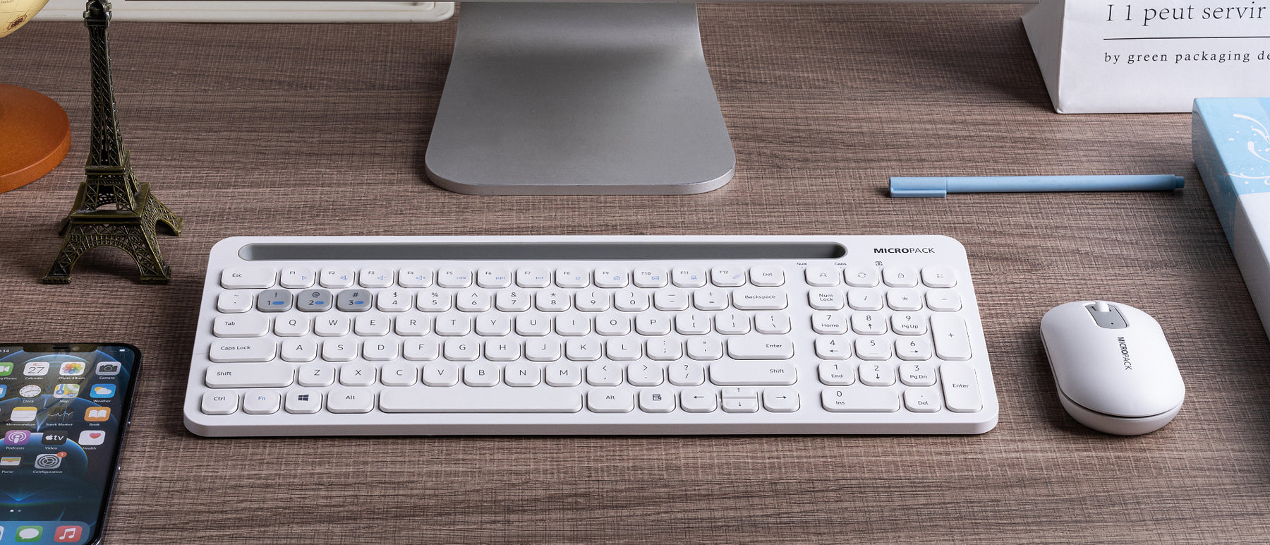 Micropack Wireless Mouse and Keyboard for Computer Laptop Tablet and Phone