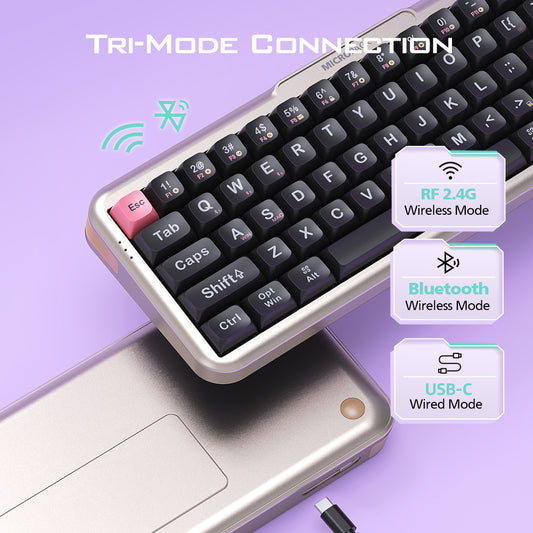 Rechargeable 2.4G Bluetooth Wireless Mechanical Keyboard K-168WM ...