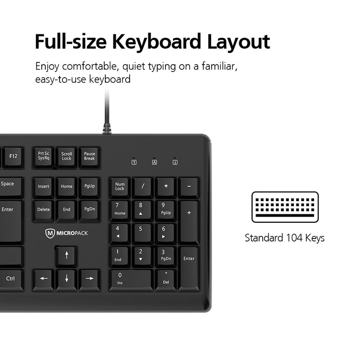Micropack Wireless Mouse and Keyboard for Computer Laptop Tablet and Phone