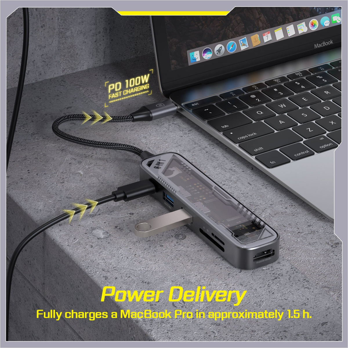 USB-C Hub 6 in 1 Multiport Adapter MDC-N6T – Micropack