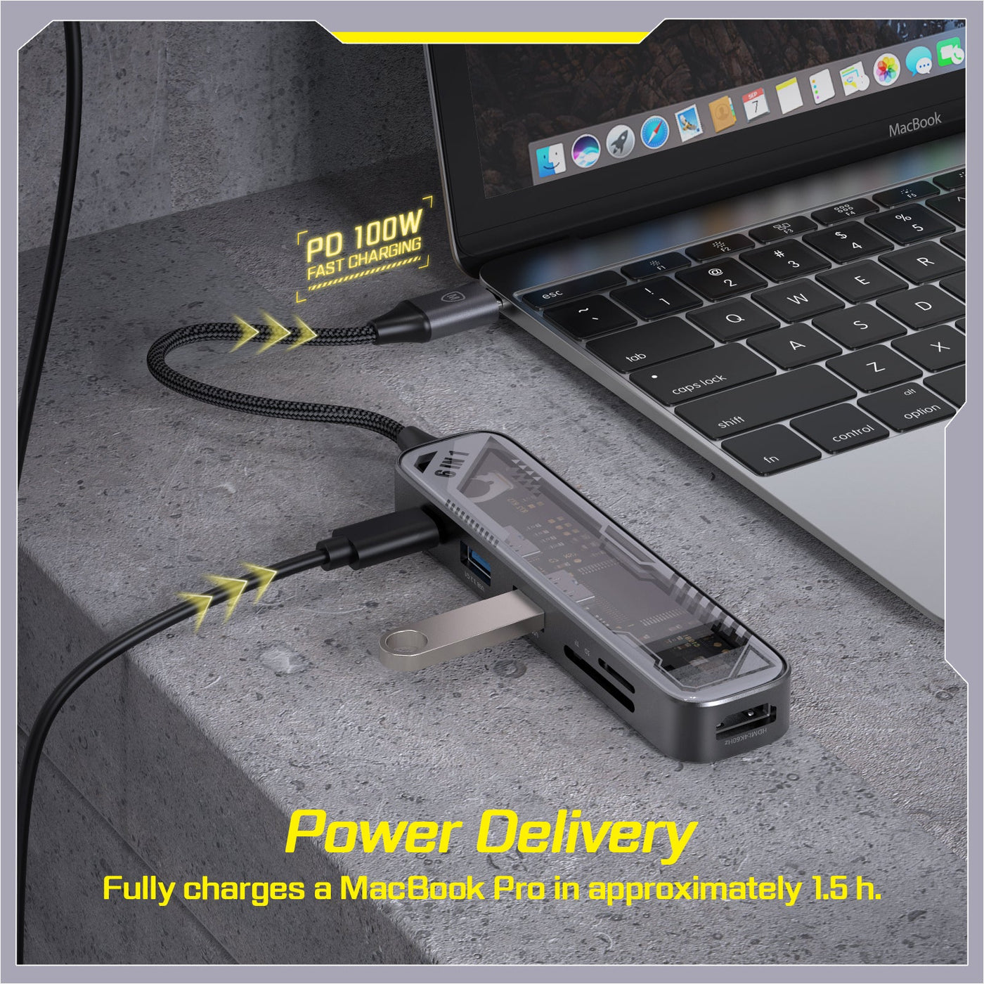 USB-C Hub 6 in 1 Multiport Adapter MDC-N6T – Micropack