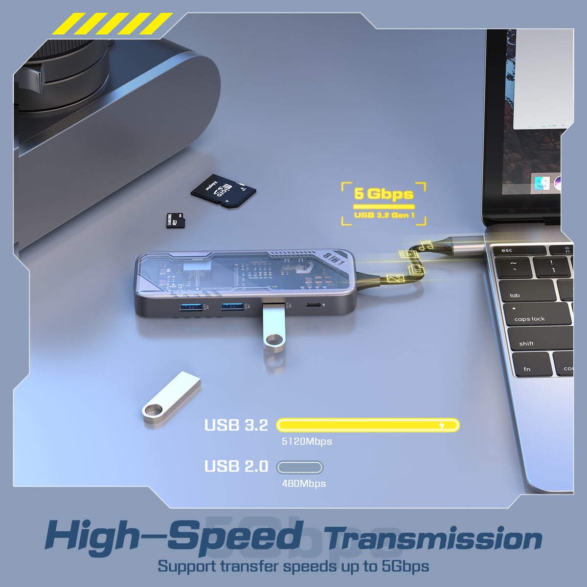 USB C Hub 8 in 1 Multiport Adapter MDC-N8T – Micropack