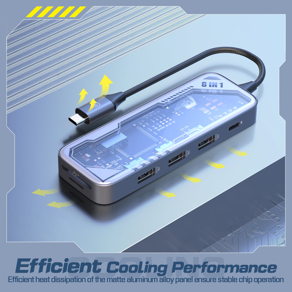 USB C Hub 8 in 1 Multiport Adapter MDC-N8T – Micropack