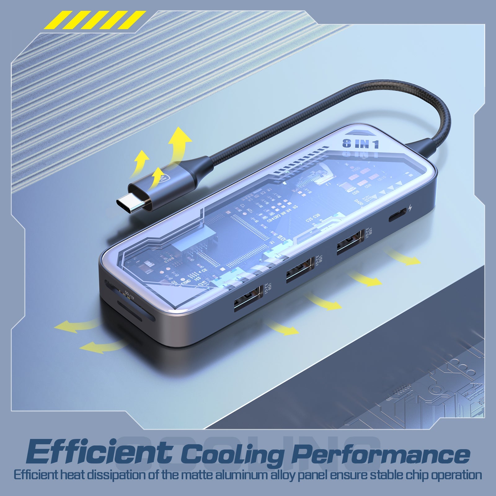 Wholesale USB C Hub 8 in 1 Multiport Adapter MDC-N8T – Micropack