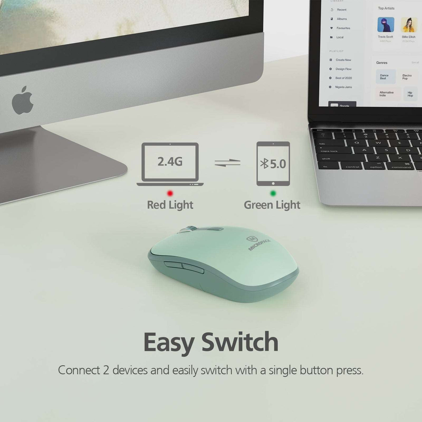 Bluetooth 2.4G USB Wireless Mouse for Computer Laptop MP-729B – Micropack