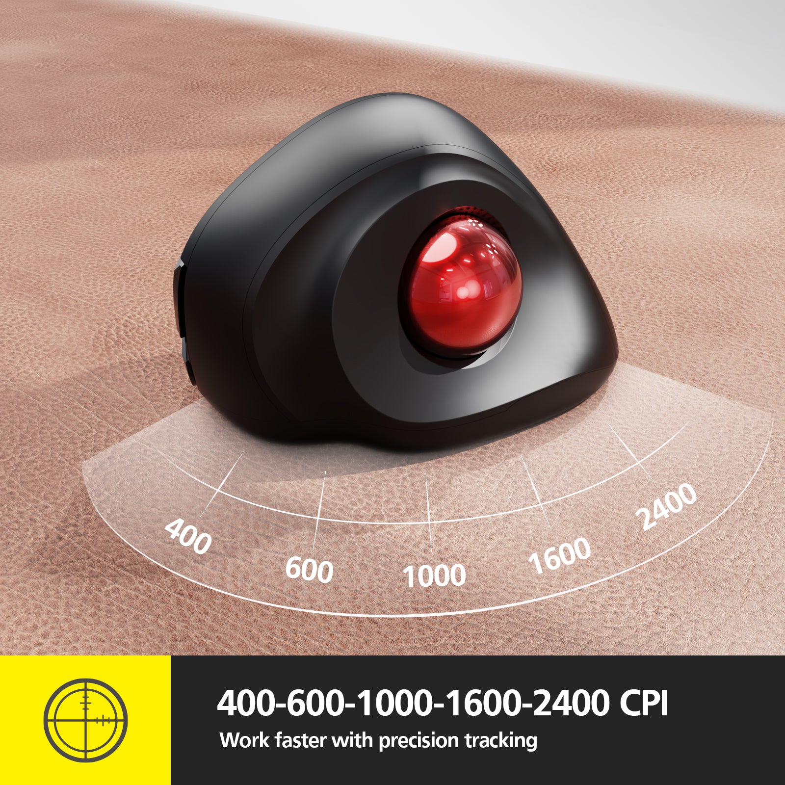 Ergonomic Vertical 2.4G USB Wireless Trackball Mouse for Computer MP ...