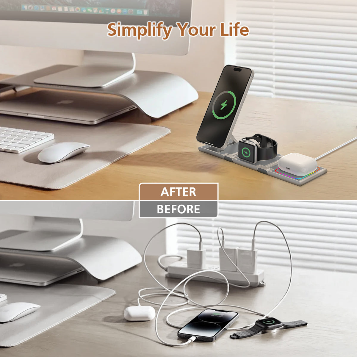 3 in 1 Magnetic Wireless Charging Station WCP-315 – Micropack