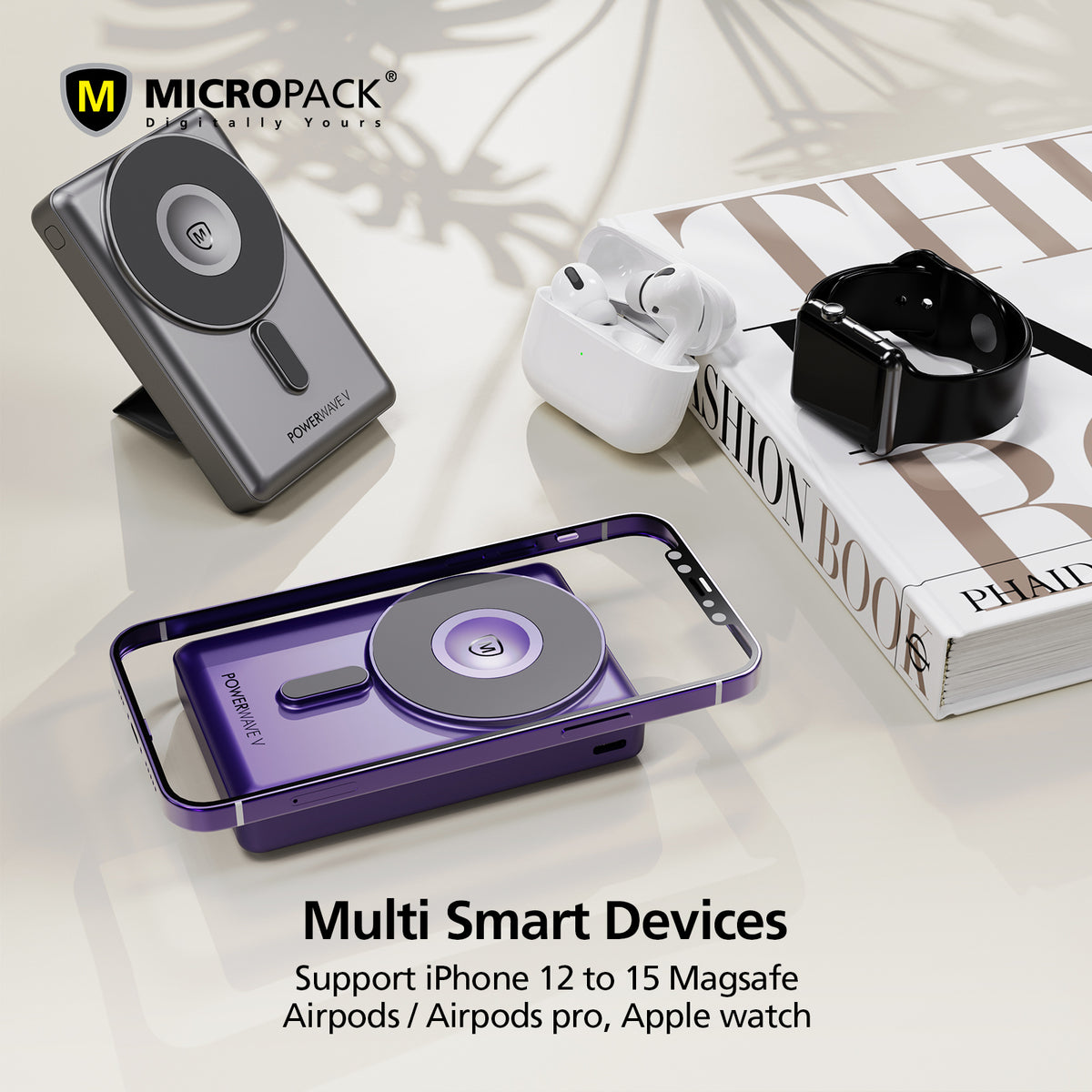 3 in 1 Fast Charging Magnetic Wireless Power Bank 10000mAh WPB-310 ...