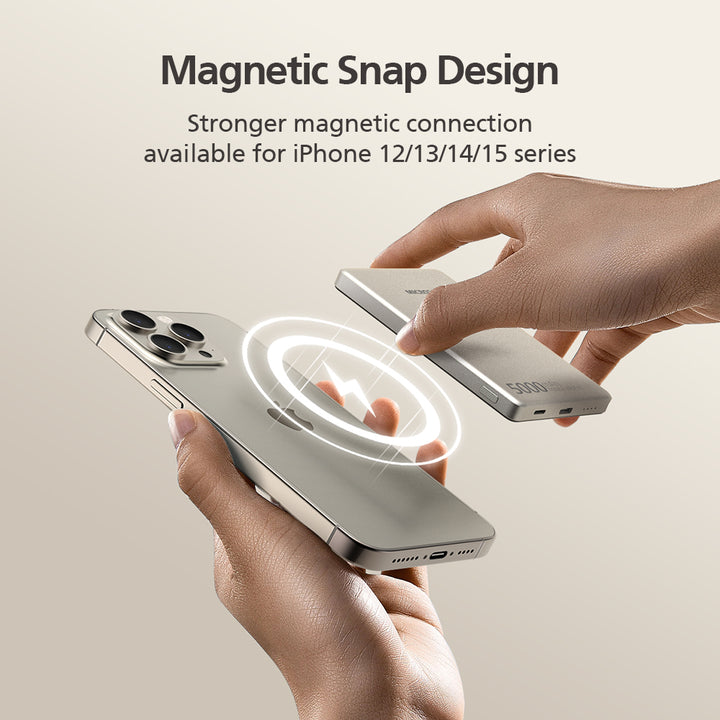 5000mAh Slim Magnetic Wireless Power Bank PD Fast Charging WPB-5S ...