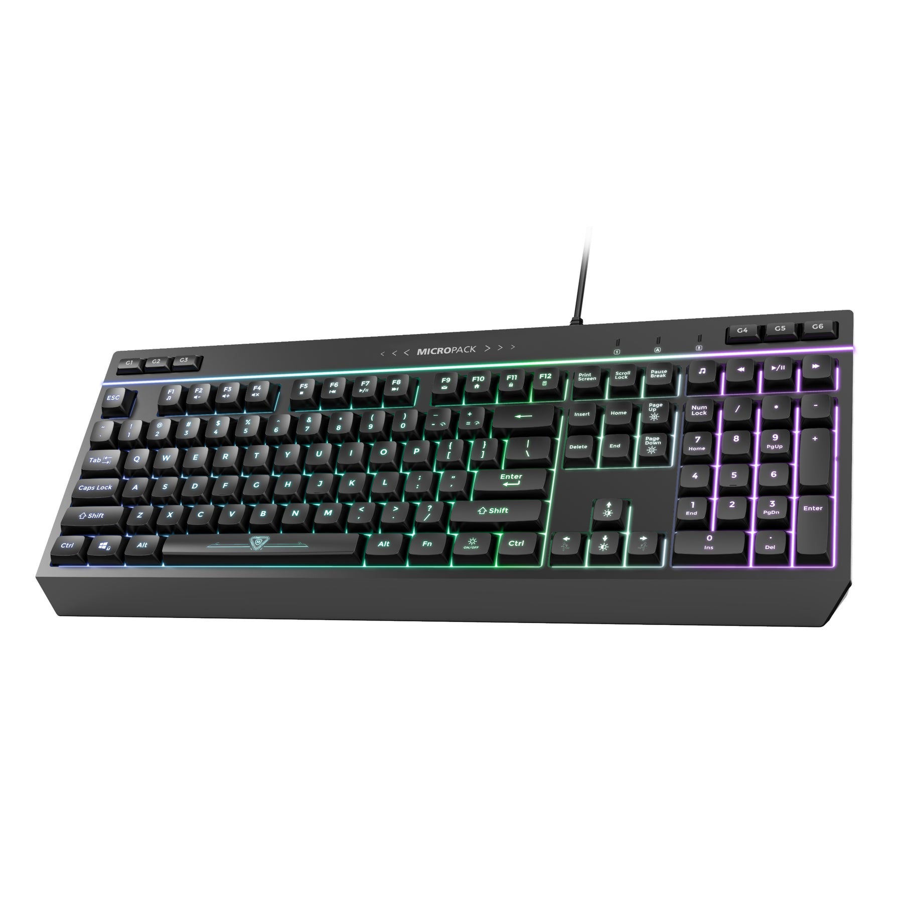Wired Rainbow LED Backlit Gaming Keyboard Micropack GK-20
