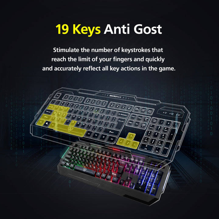 Wired LED Rainbow Backlit Gaming Keyboard GK-10 – Micropack
