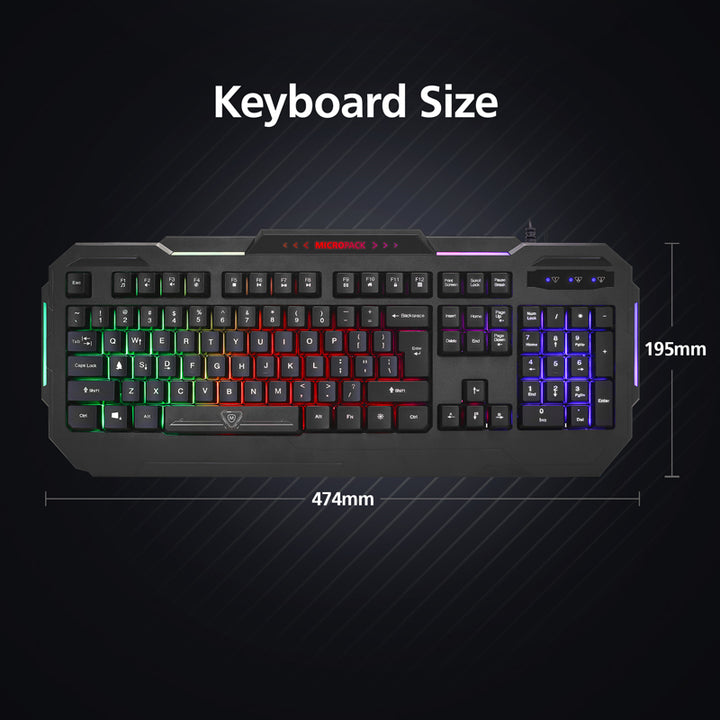 Wired LED Rainbow Backlit Gaming Keyboard GK-10 – Micropack