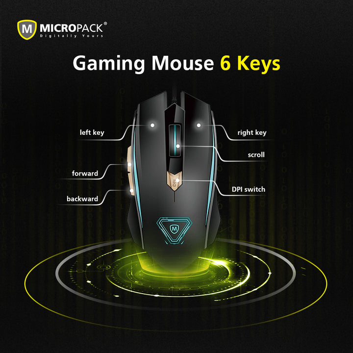 Wired RGB Rainbow Desktop PC Gaming Mouse Micropack GM-06