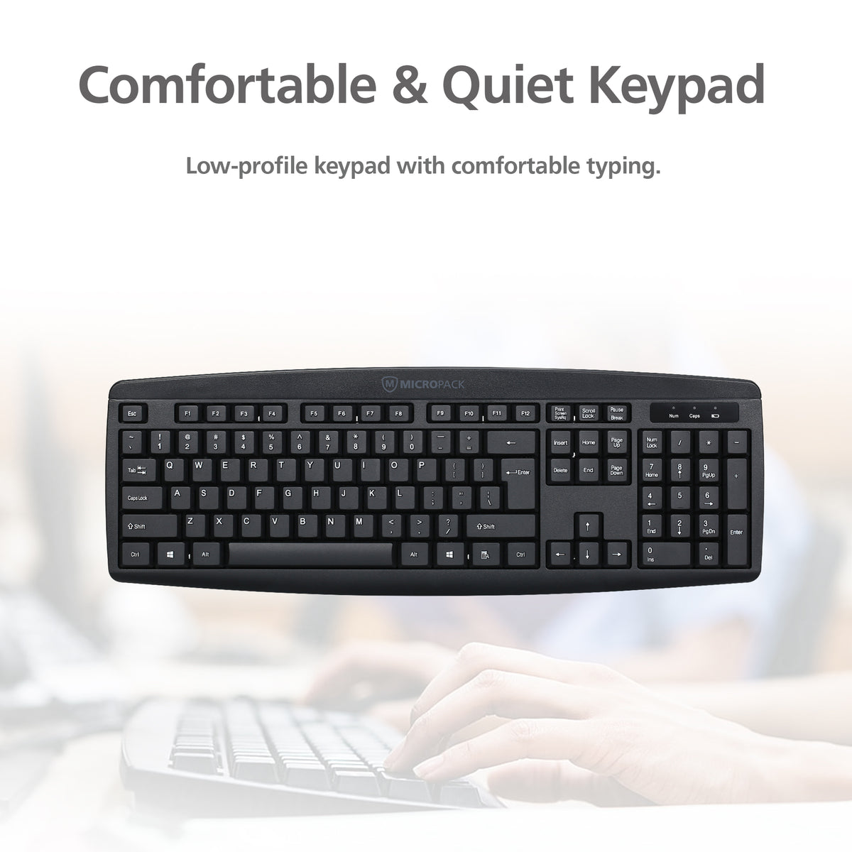2.4G USB Computer Wireless Keyboard and Mouse Combo Micropack KM-203W