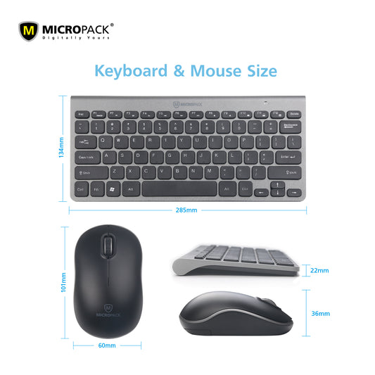 Small Wireless Mouse and Keyboard Combo 2.4G USB KM-218W – Micropack