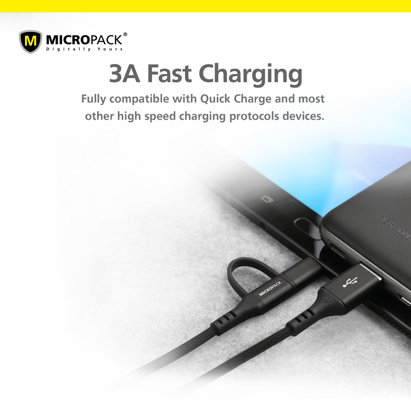 USB A to Micro USB to USB C Dual Port USB Cable MC-AC13 – Micropack