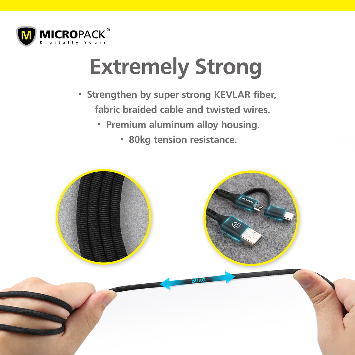 USB A to Micro USB to USB C Dual Port USB Cable MC-AC13 – Micropack