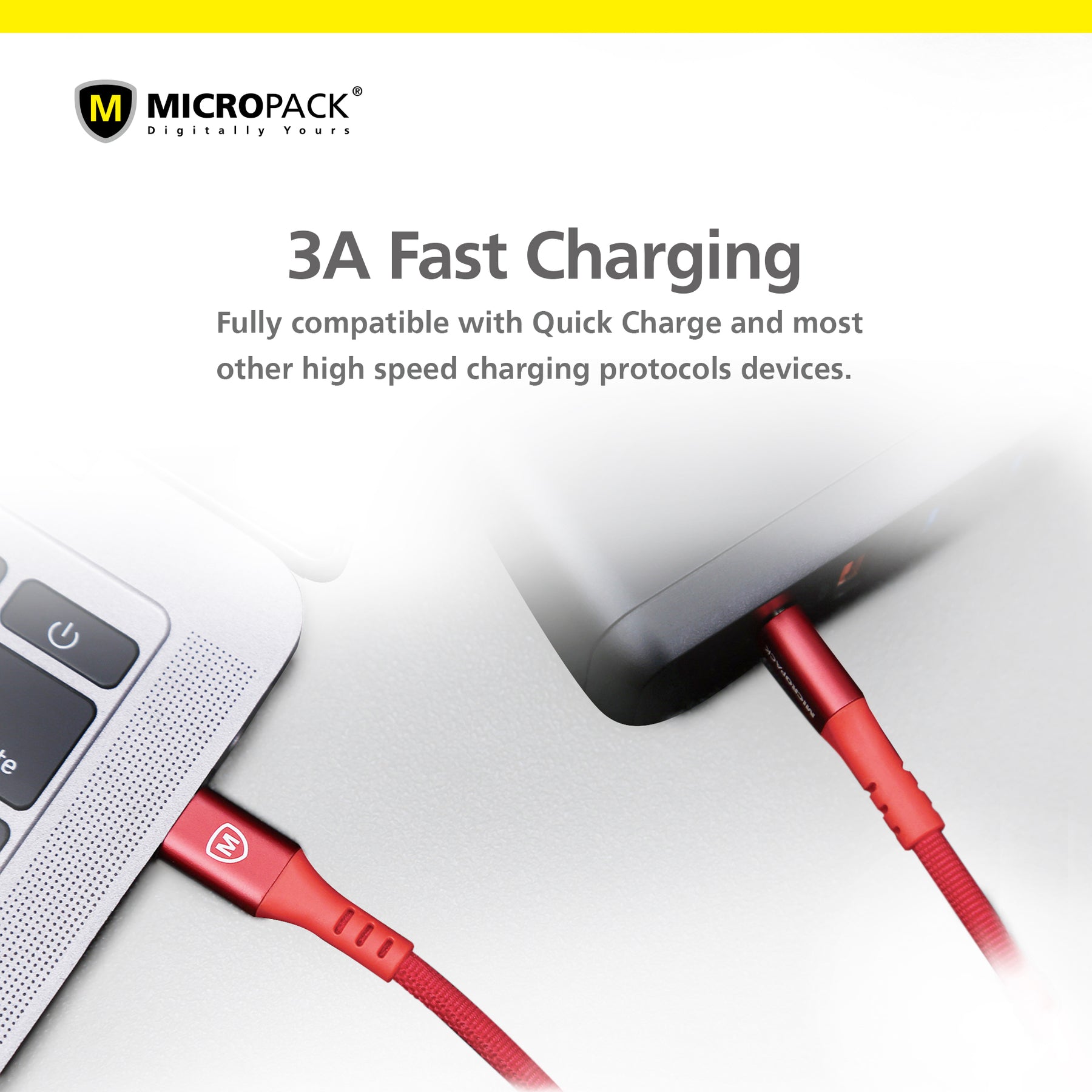 USB C to USB C Charging Cable 2m/6.56ft Micropack MC-CC23