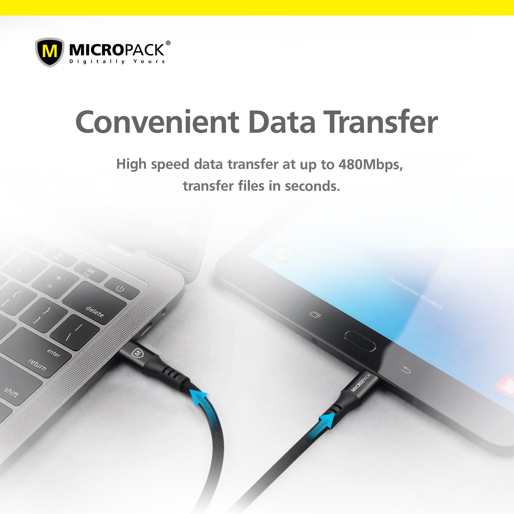 USB C to USB C Charging Cable 2m/6.56ft Micropack MC-CC23