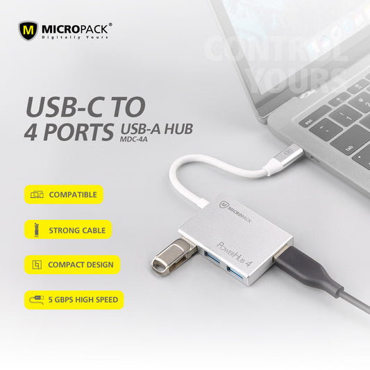 Wholesale USB-C to 4-Ports Hub Multiport Adapter MICROPACK MDC-4 ...