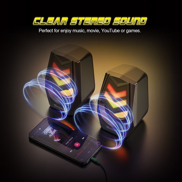 Wired RGB PC Gaming Speakers Micropack GS-01
