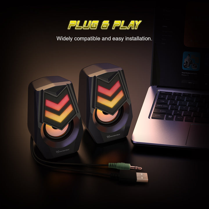 Wired RGB PC Gaming Speakers Micropack GS-01