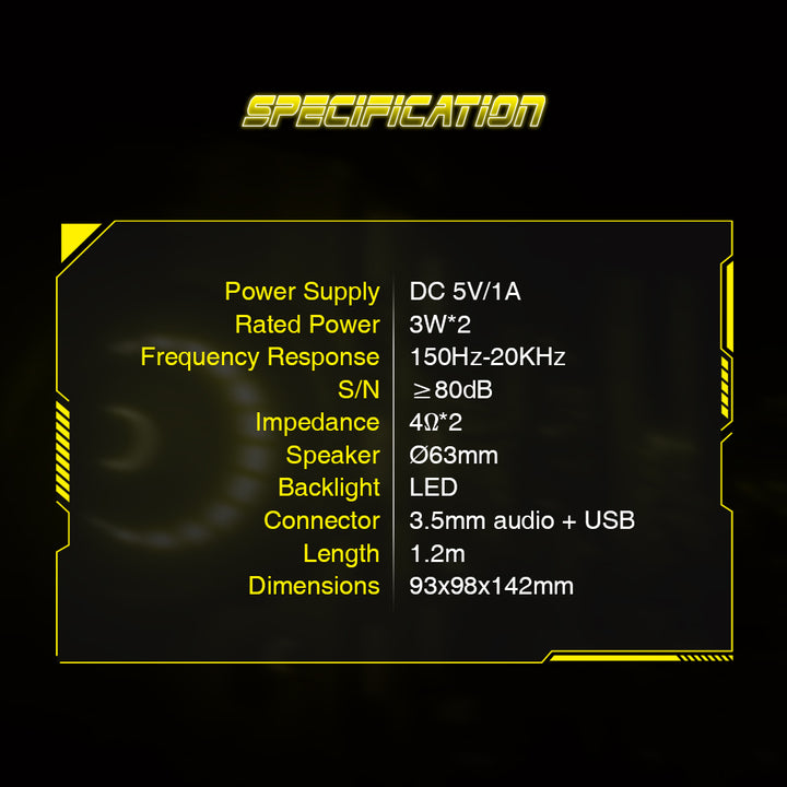 Wired RGB PC Gaming Speakers Micropack GS-01