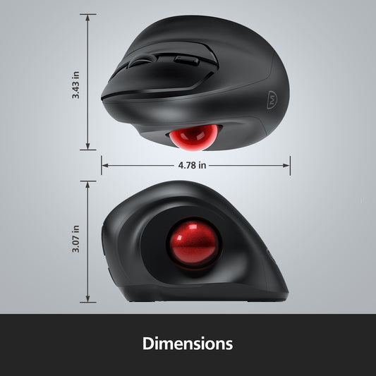 Ergonomic Vertical 2.4G USB Wireless Trackball Mouse for Computer MP ...